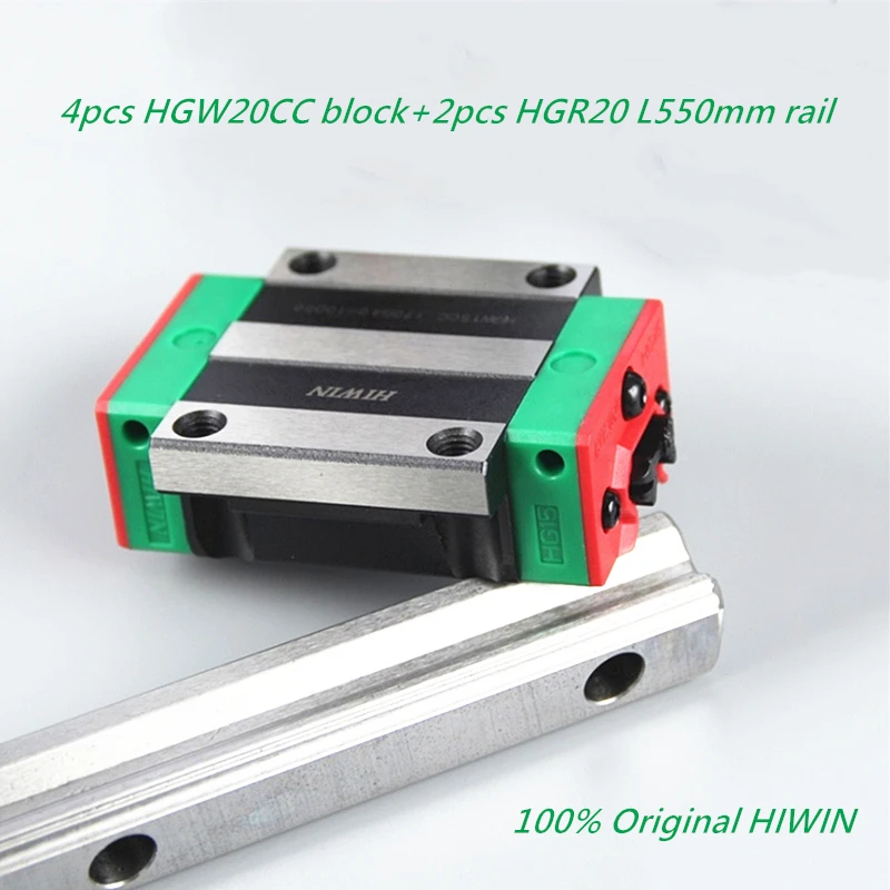 HIWIN – rail de guidage linéaire d'origine HGR20 -550mm + 4 pièces ...