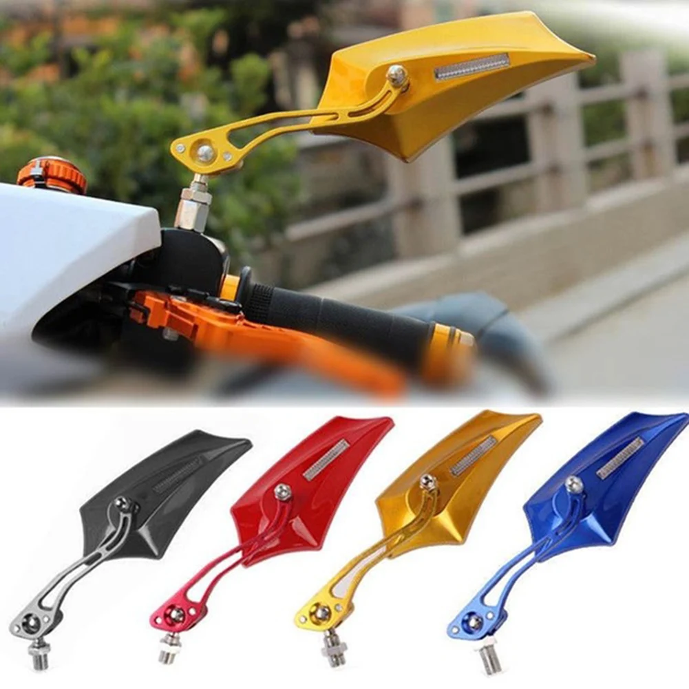 2-Pack-Universal-Motorcycle-Rear-View-Mirror-8-10mm-Threaded-Adjustable ...