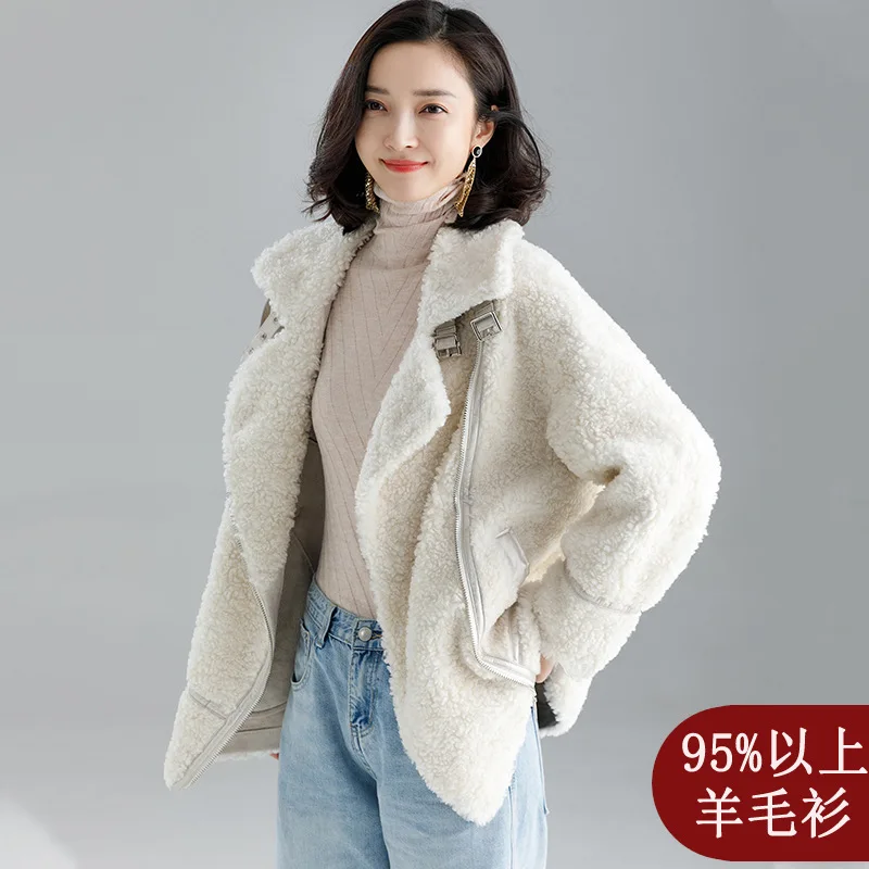 Real Fur overCoats Winter Jackets Women s short Waterproof lamb sheep ...