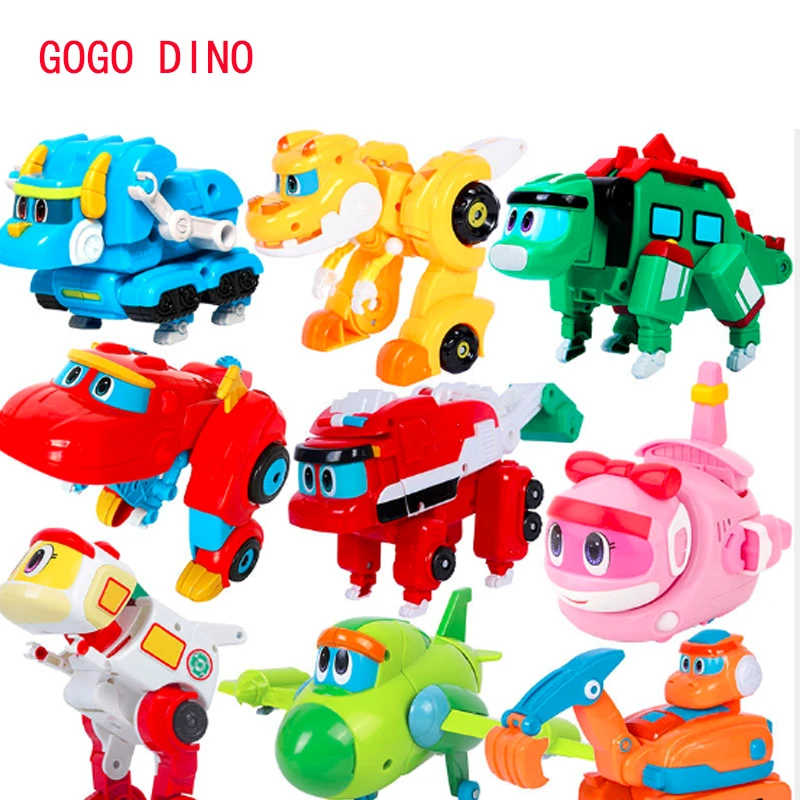 Mini Deformation Gogo Dino Explorers REX Transformation Car Airplane Motorboat Crane Gogo ...