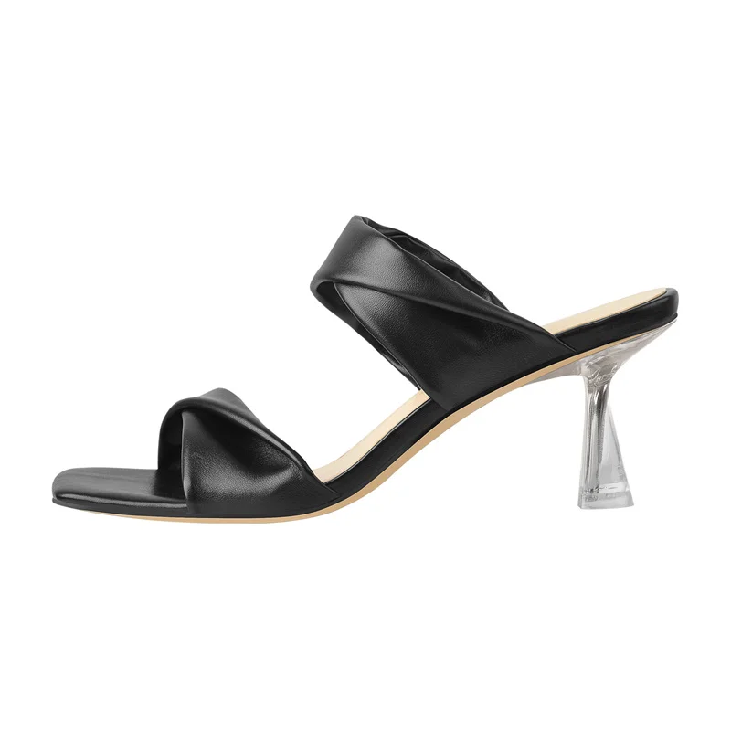 Onlymaker-Women-s-Slip-On-Square-Open-Toe-Weave-Mules-Black-Classic ...