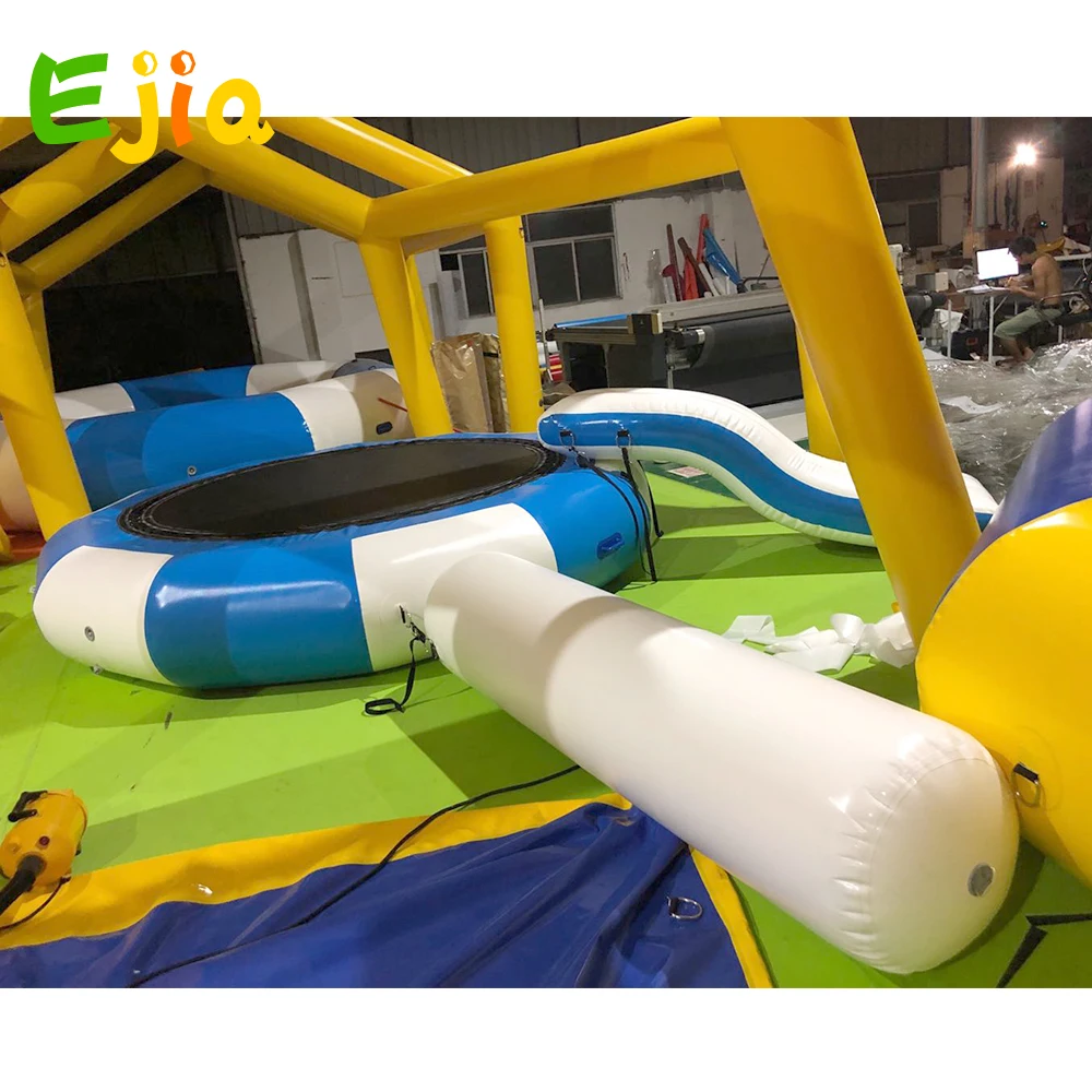 Inflatable Water Trampoline With Slide & Tube & Jumping Pillow Bag ...
