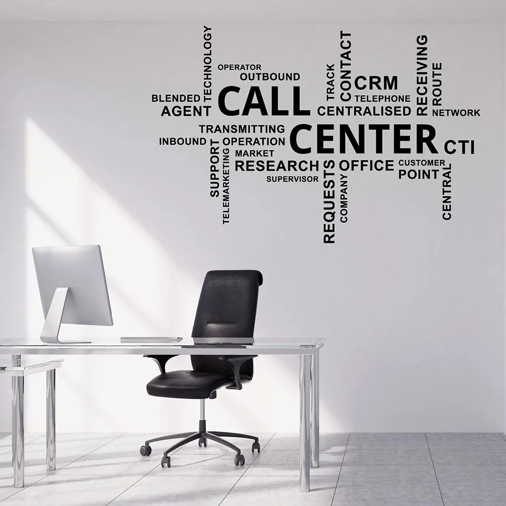 Call Center กำแพงรูปลอก Word Cloud Office STUDIO ตัวอักษรตกแต่งภายใน ...