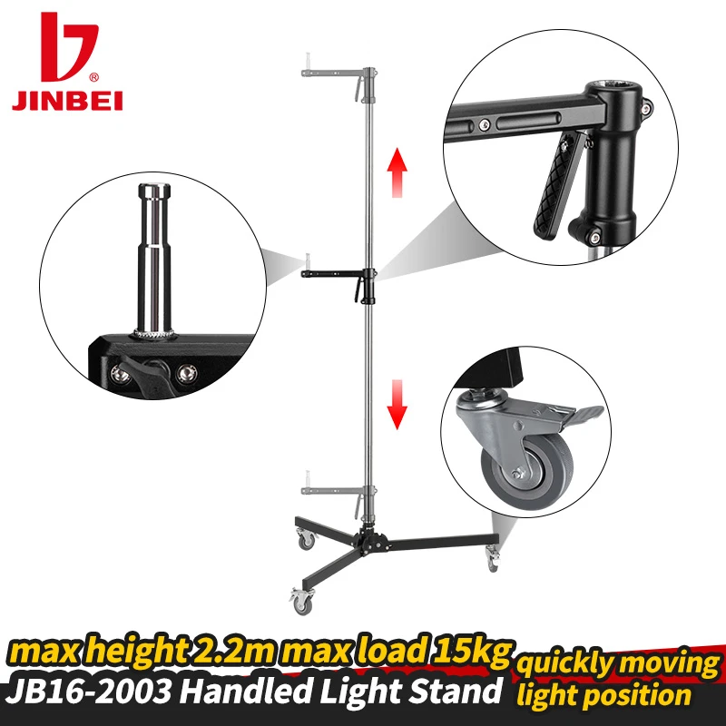 JINBEI JB16 2003 Handled Light Stand Photography Live Streaming Room ...