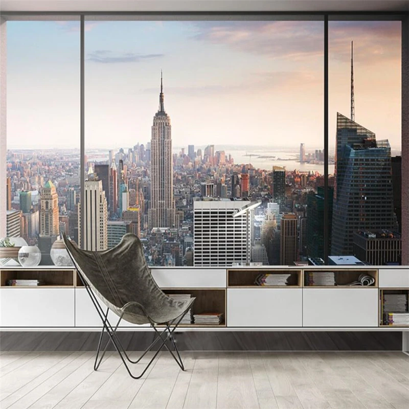beibehang-Custom-Cityscape-outside-window-mural-background-wallpaper ...