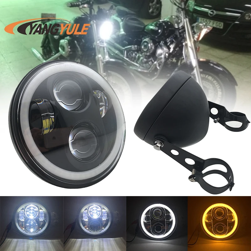 5.75 Inch Led headlights housing bucket for motorcycle 5"3/4 40w led ...