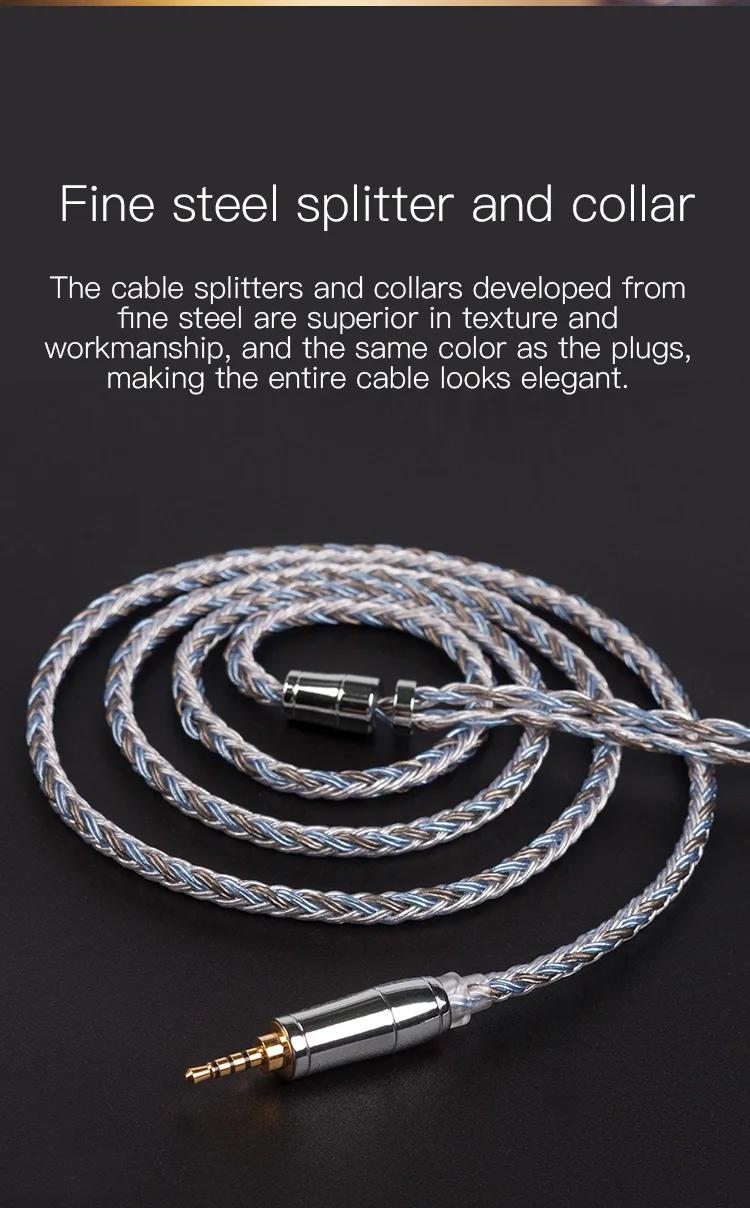 KBEAR 16 Core Earphone Upgraded Silver Plated Copper Cable,KBEAR