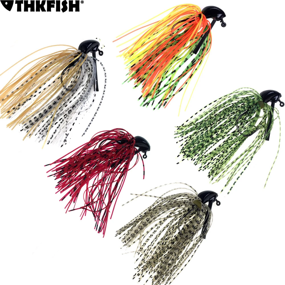 5Pcs Jig Fishing Lures Pesca Artificial Bait Skirt Rubber Fishing Jigs ...