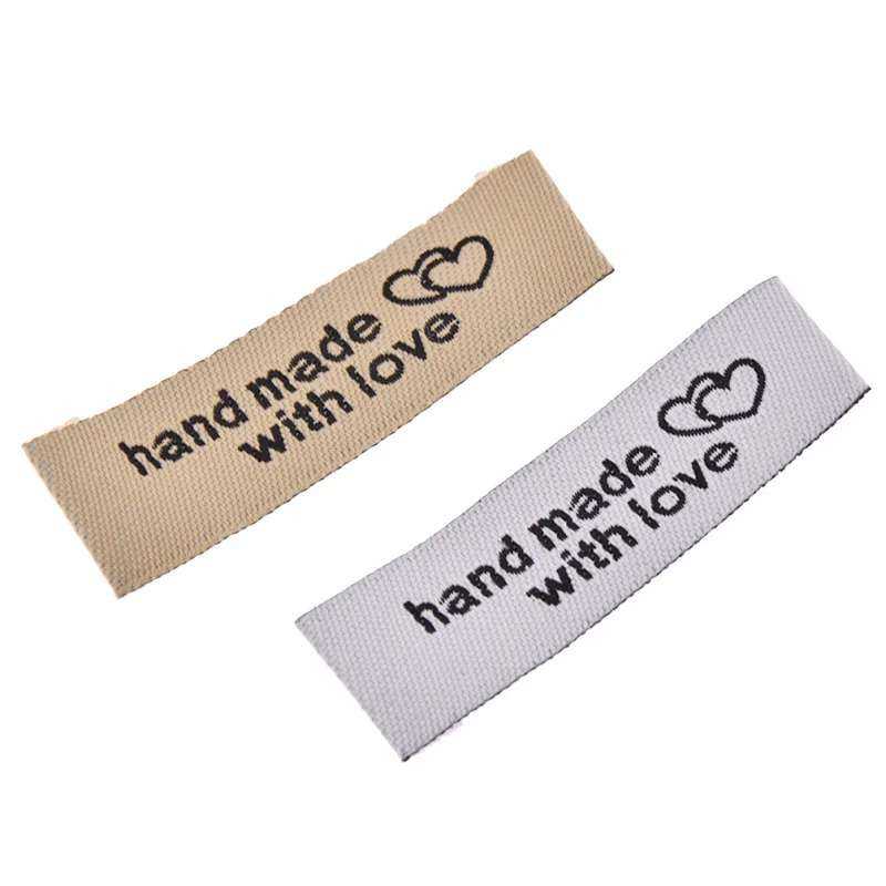 50pcs-Washable-Cloth-Hand-Made-With-Love-Letter-Labels-For-Clothing ...