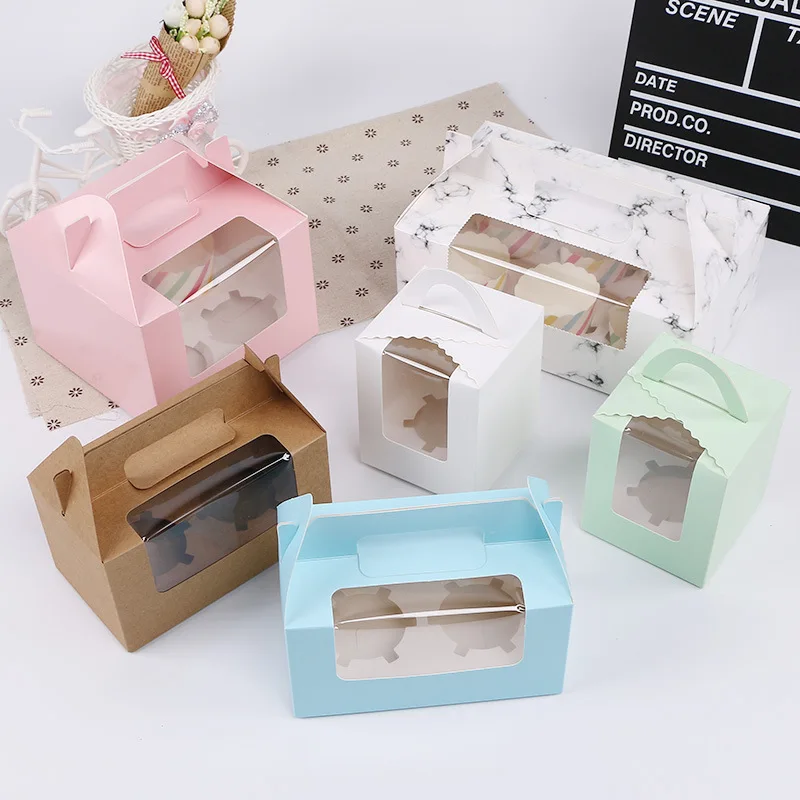 10pcs-2-4-6-Grain-Paper-Cup-Cake-Box-Transparent-Window-Muffin-Box ...