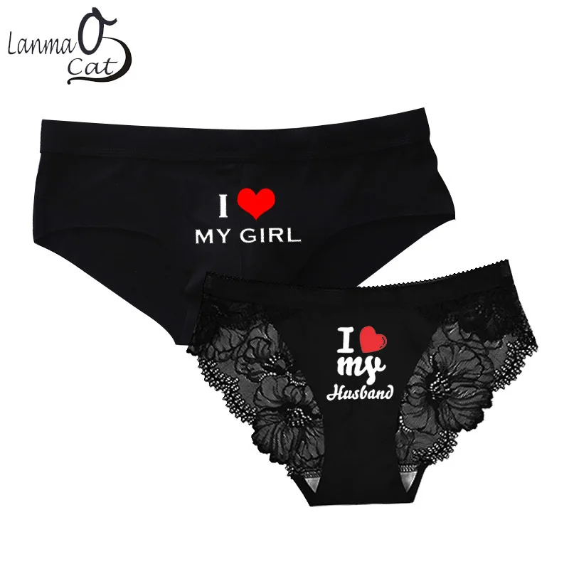 Lovers Couple Seamless Briefs Underwear Sexy Women Lace Briefs ...