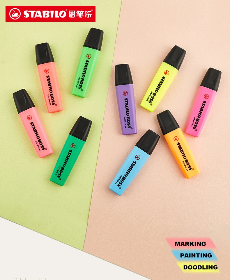 Surligneur,Blue--STABILO Mini Stylo Fluorescent Coloré, Surligneurs de ...