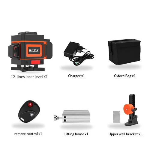 HILDA 3D/4D Laser Level Auto Self-Leveling 360 Horizontal And Vertical ...