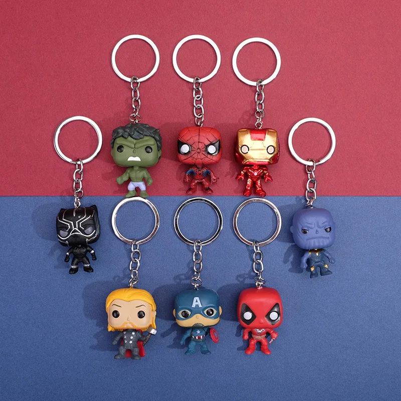 Marvel Avengers Spiderman Keychain Superhero Heroes Anime Figures Doll ...