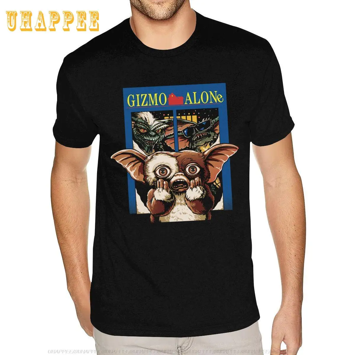 Gremlins Gizmo Alone T Shirts Boy Vintage Print Tee Shirts Men's Short ...