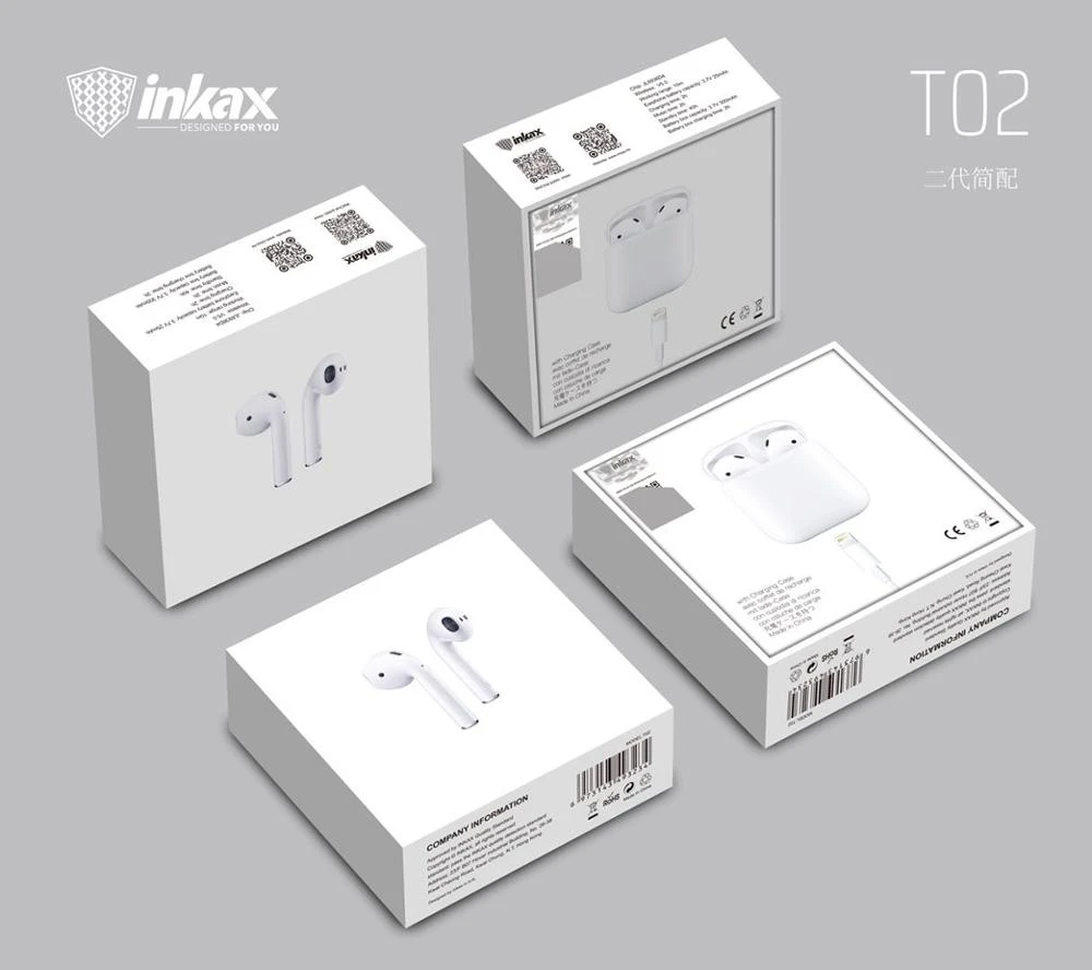 Bluetooth-гарнитура Inkax T02 Tws 5,0, 300mah, White - Earphones ...