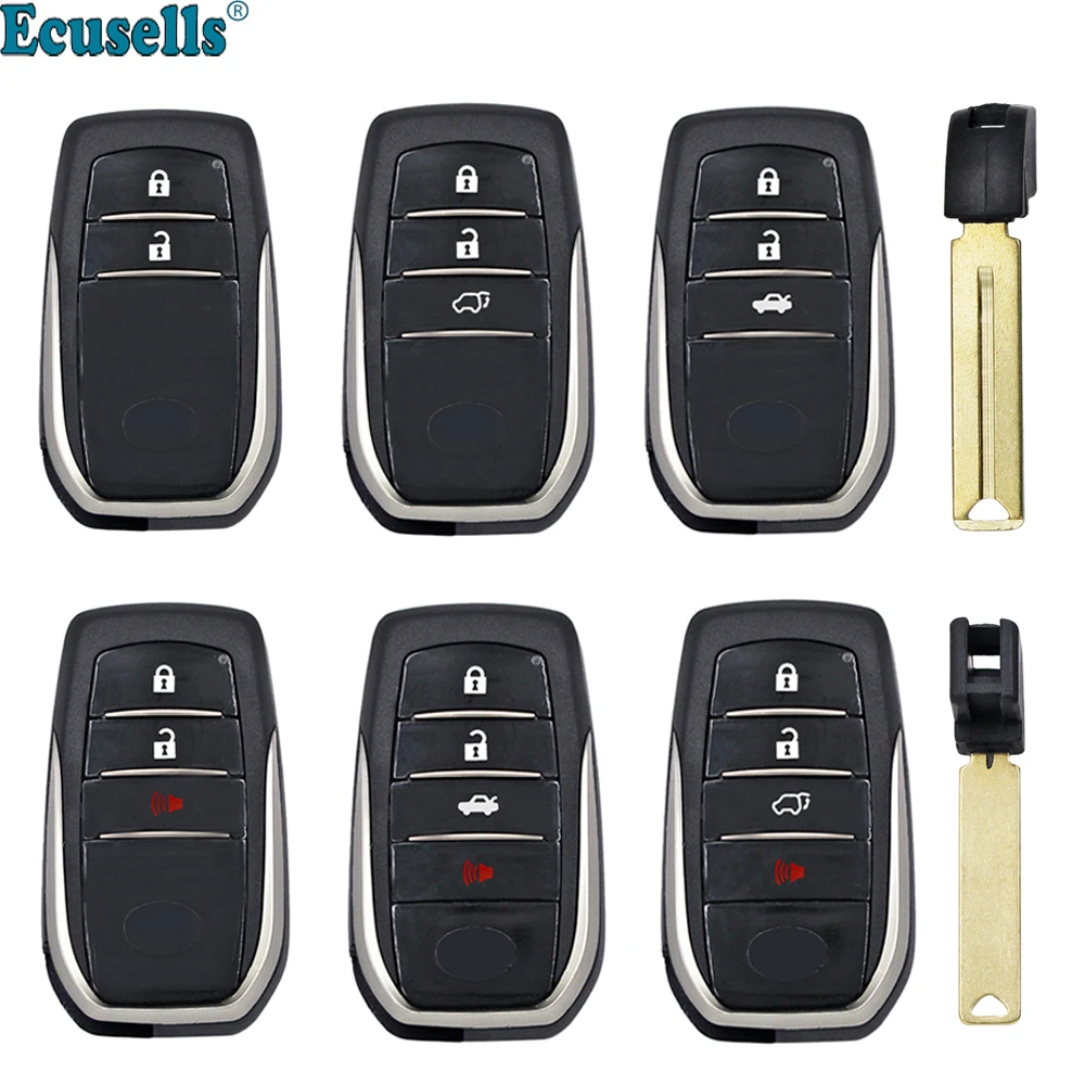 2/3/4 Button Smart Keyless Entry Remote Key Case Shell Fob For Toyota ...