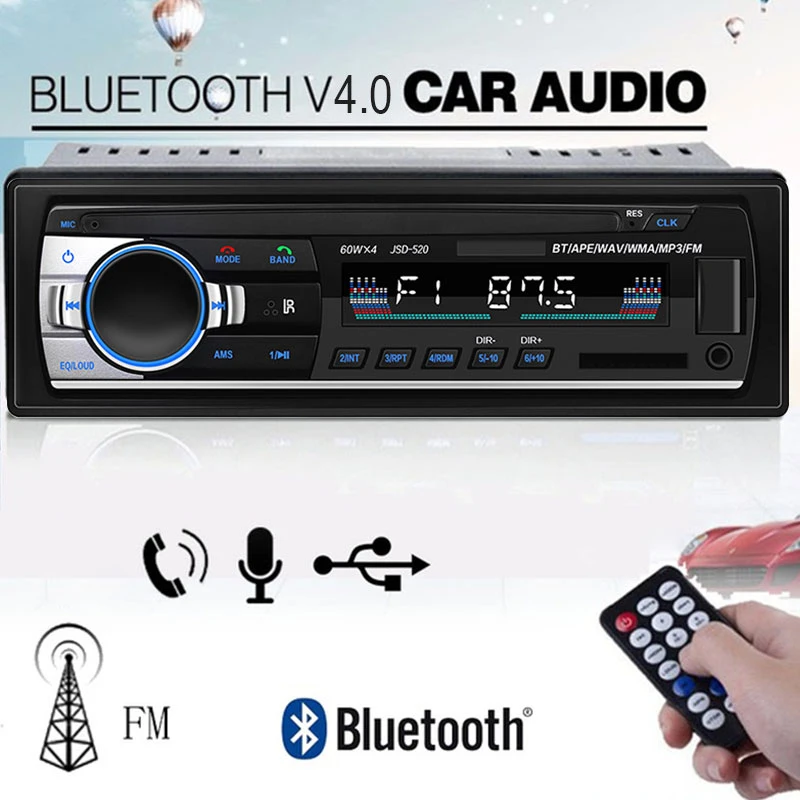 Reproductor de Radio Mp3 para coche TF tarjeta Universal Bluetooth Auto ...