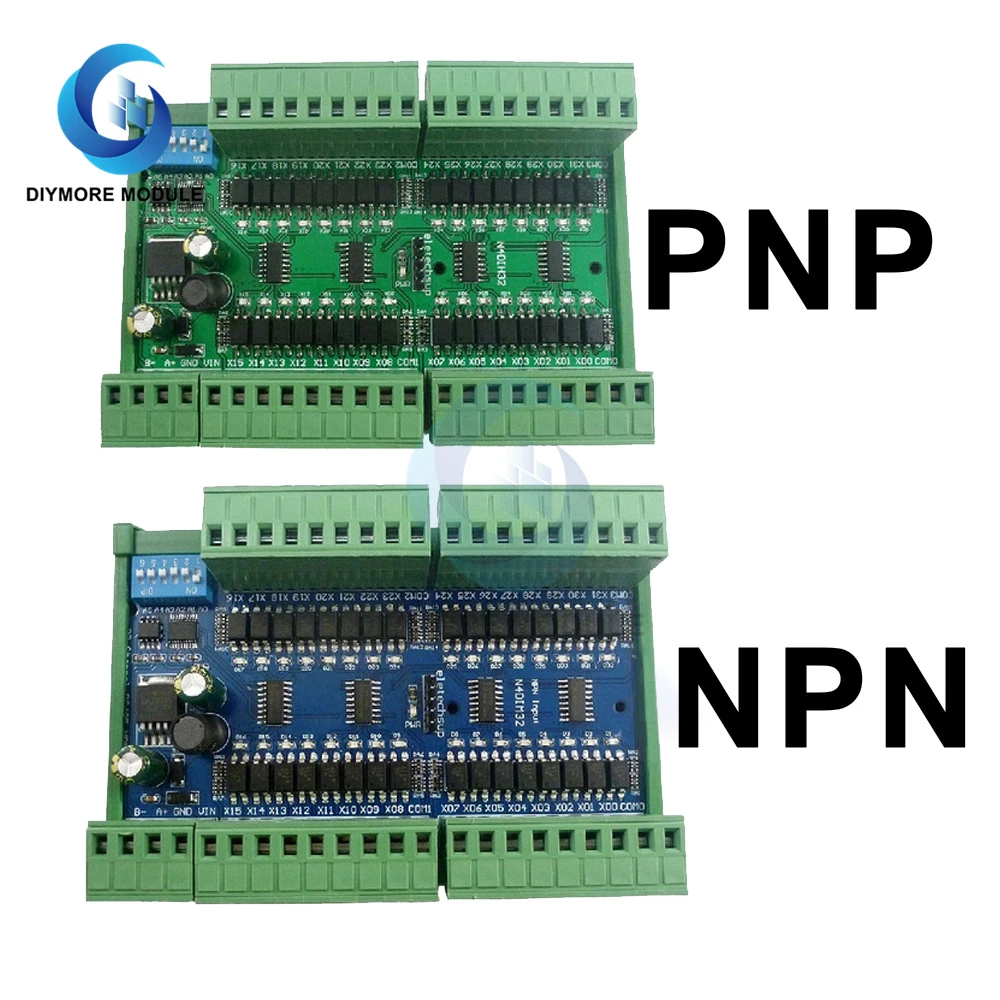 32ch PNP NPN Isolated Digital Input RS485 Modbus Rtu Controller DC 12V ...