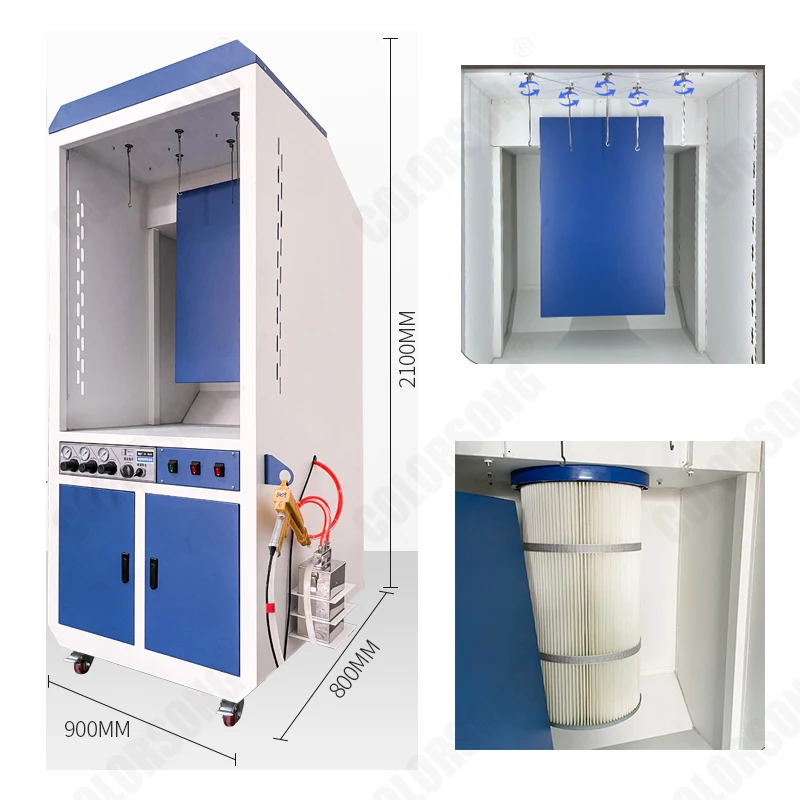 Small-Powder-CoatiNg-Spray-Paint-Booth-with-Catridge-Filter-Recovery ...