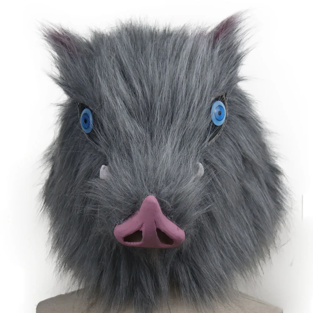 Anime-Demon-Hashibira-Mask-Cosplay-Inosuke-Latex-Wild-Boar-Masks-with ...