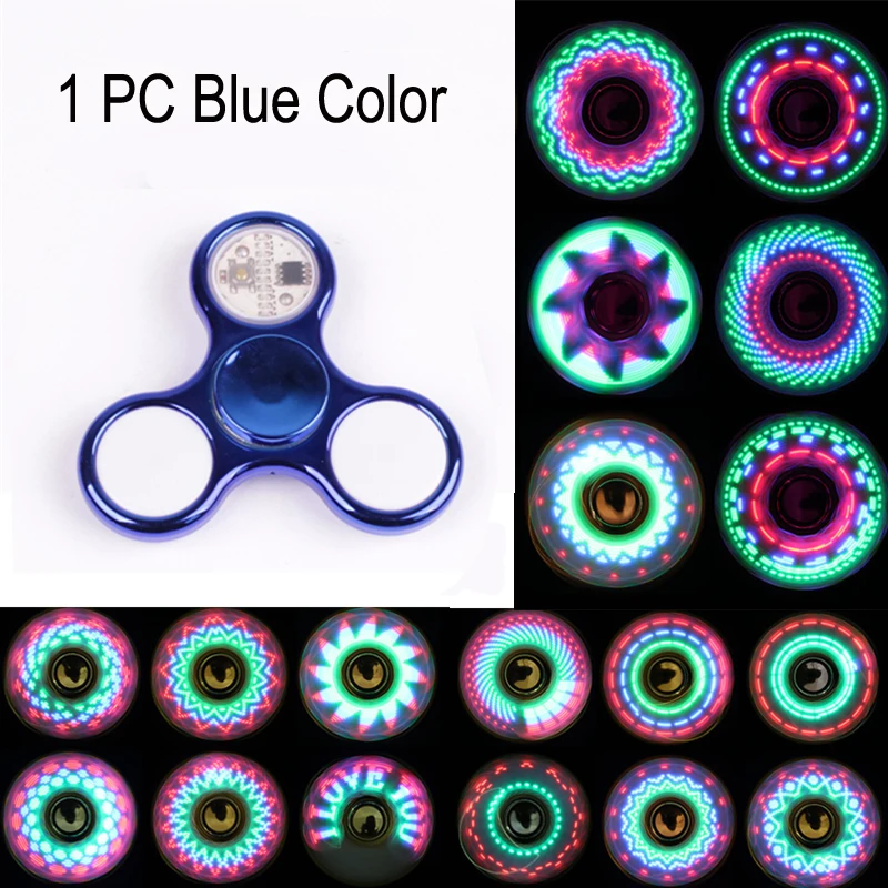 Luminous Fidget Spinner LED Light Up Hand Spinner Adult Glowing Stress ...