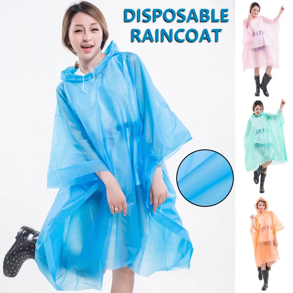 Unisex Disposable DustProof Raincoat Outdoor Travel Adult Transparent ...