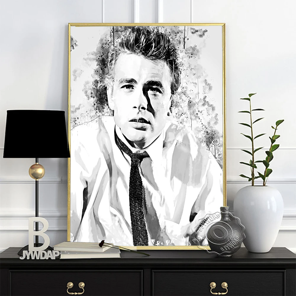 James Dean Black And White Poster