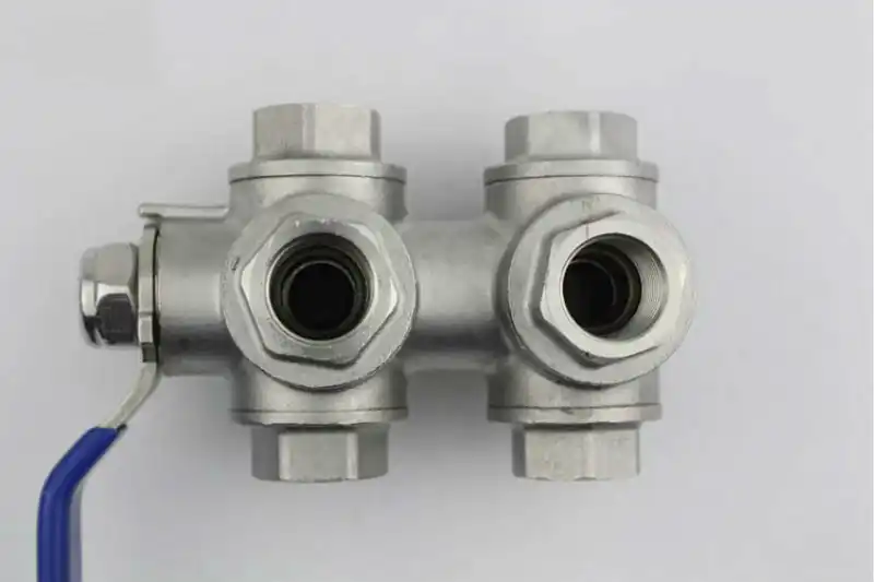 6 way Ball Valve Stainless Steel Ball Valve M16X1.5 Female Thread Six ...