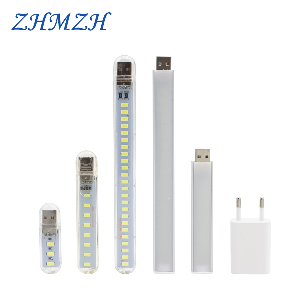 미니 USB LED 야간 조명, 책 램프 연장 폴, US 플러그 어댑터, 노트북 파워 뱅크, 독서용, DC5V, 3LED, 8LED, 10LED, 24LED|야간 조명 ...
