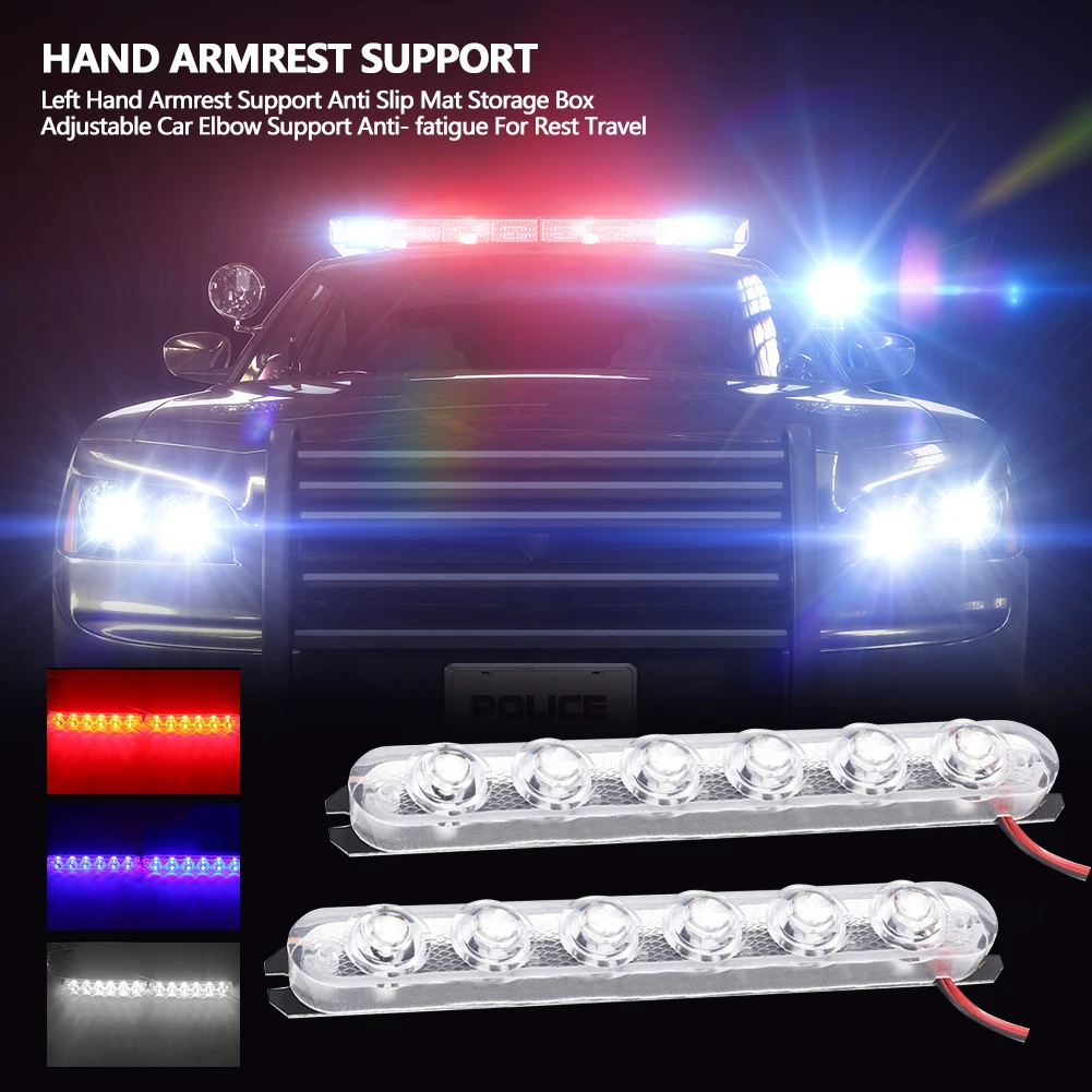 2Pcs Strobe Polizei Licht 6 LED Auto Lkw Motorrad Blinkende Notfall ...