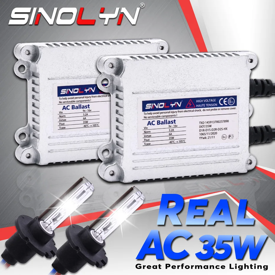Sinolyn H7 H1 H11 D2s Car Lamps Kit Xenon Conversion Ac Ballasts Lights ...