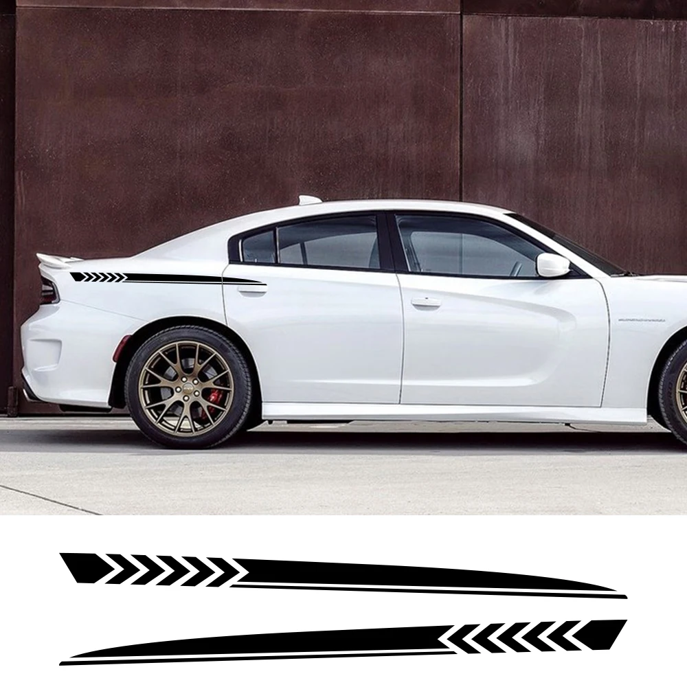 2Pcs Long Side Stripes DIY Car Stickers Sport Styling Auto Graphics ...