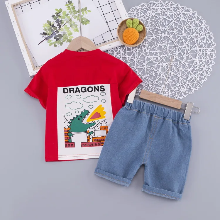 Summer Baby Boy Girl Clothes Set Children Cotton Cartoon T Shirt Shorts 2Pcs/set Toddler Fashion ...