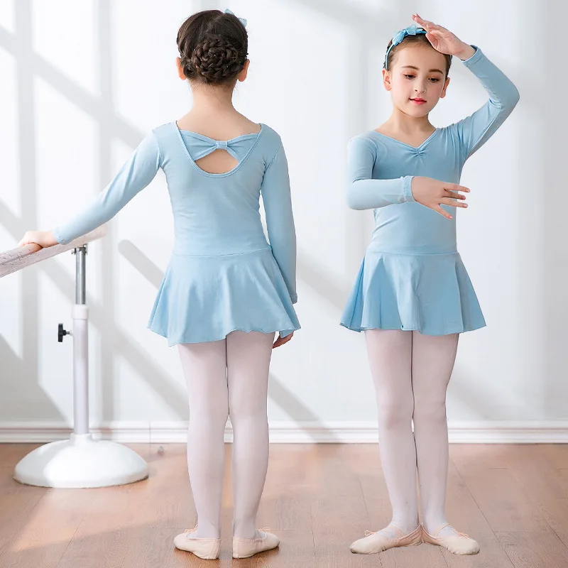 Children Ballet Dress Dancing Costume Practice Skirt Kid Cotton Long ...