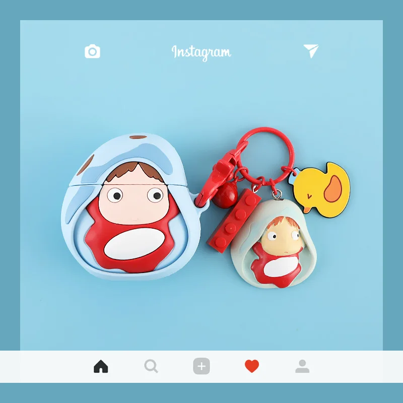 Ponyo Doll Keychain Silicone For Apple Wireless Airpods Case ...