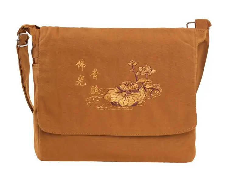 Canvas Buddhist Embroidery Bags Shaolin Monks Kung Fu Buddha Monk ...