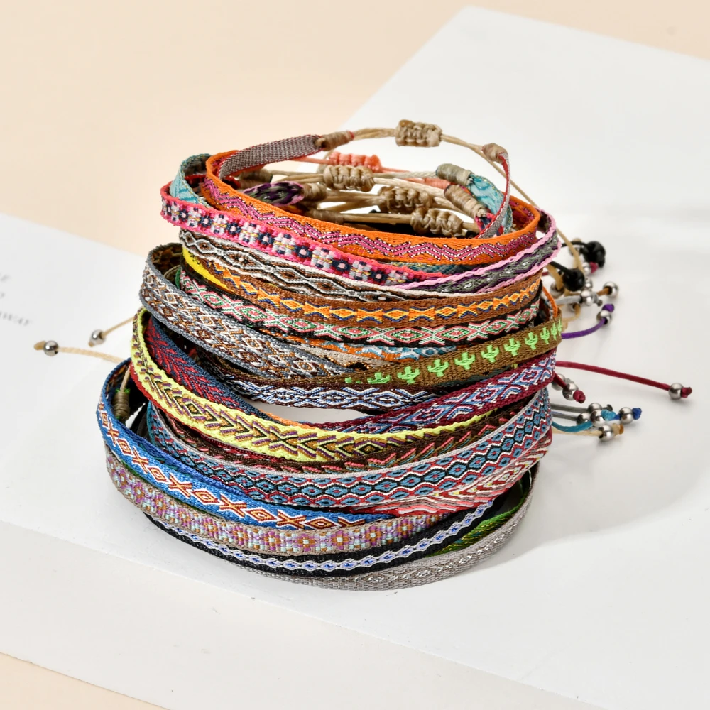 ZMZY Boho Colorful Woven Rope String Bracelet Yoga Handmade Chic ...