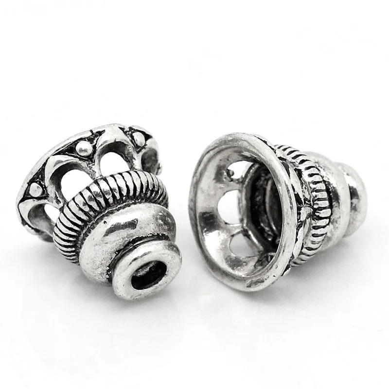 Tapas de cuentas de cobre Color plata Torre (se adapta a cuentas de ...