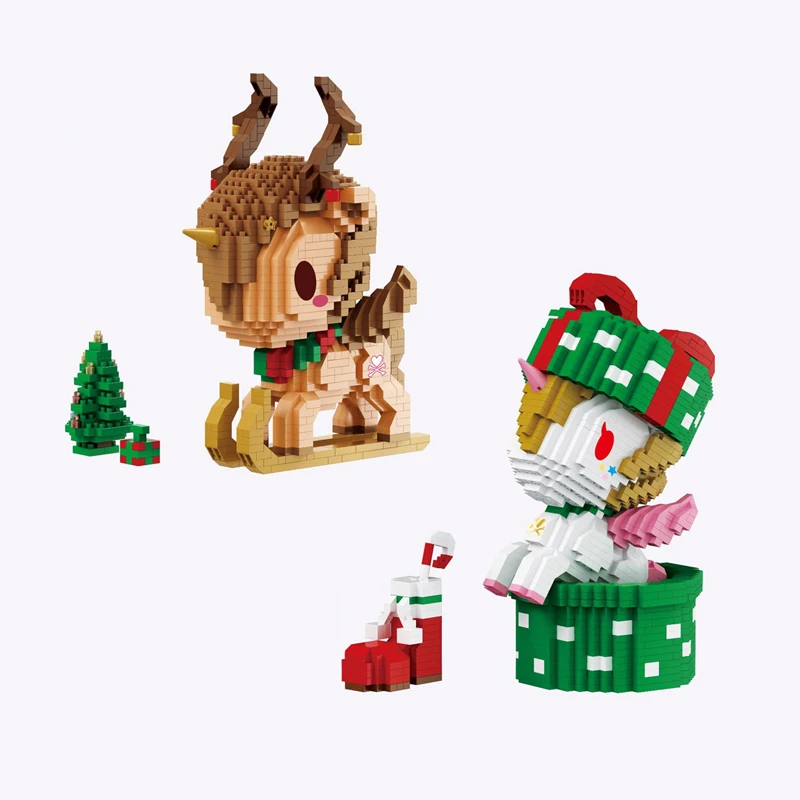 Funny-Fabulous-Creature-Christmas-Unicorn-Building-Brick-Micro-Diamond ...