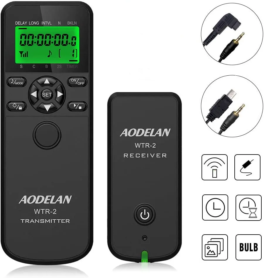 AODELAN Camera Timer Wireless Shutter Release Remote Control for Sony A6500 6300 A6000 A5000 ...