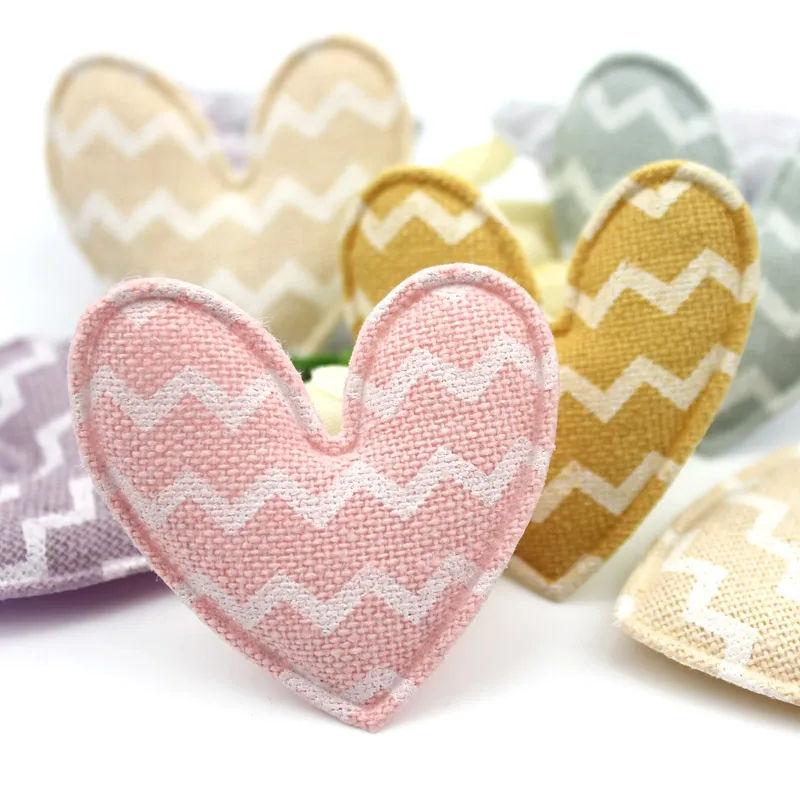 36Pcs-4-5-4-8cm-Wave-fabric-Heart-shape-Padded-Appliques-For-Baby ...