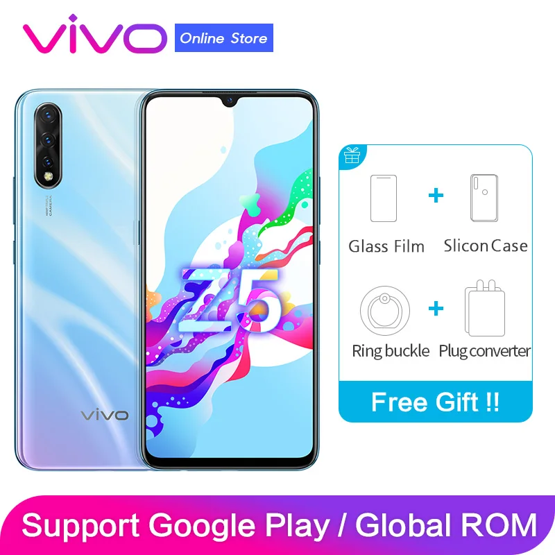 Vivo Z5 поддержка глобальной rom Google Paly 6G 128G мобильный телефон 48MP+ 32MP 4 камеры лицо ...
