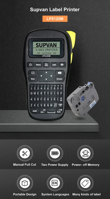 Label Makers SUPVAN Label Maker Machine LP5120M Thermal Label Printer ...