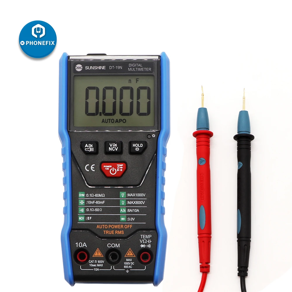 SUNSHINE DT 19N Mini Smart Multimeter Range Mobile Phone Repair Digital ...