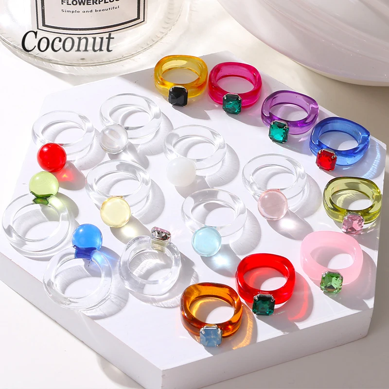 Acrylic Rings Jewelry | Plastic Rings Jewelry | Resin Rings Jewelry ...