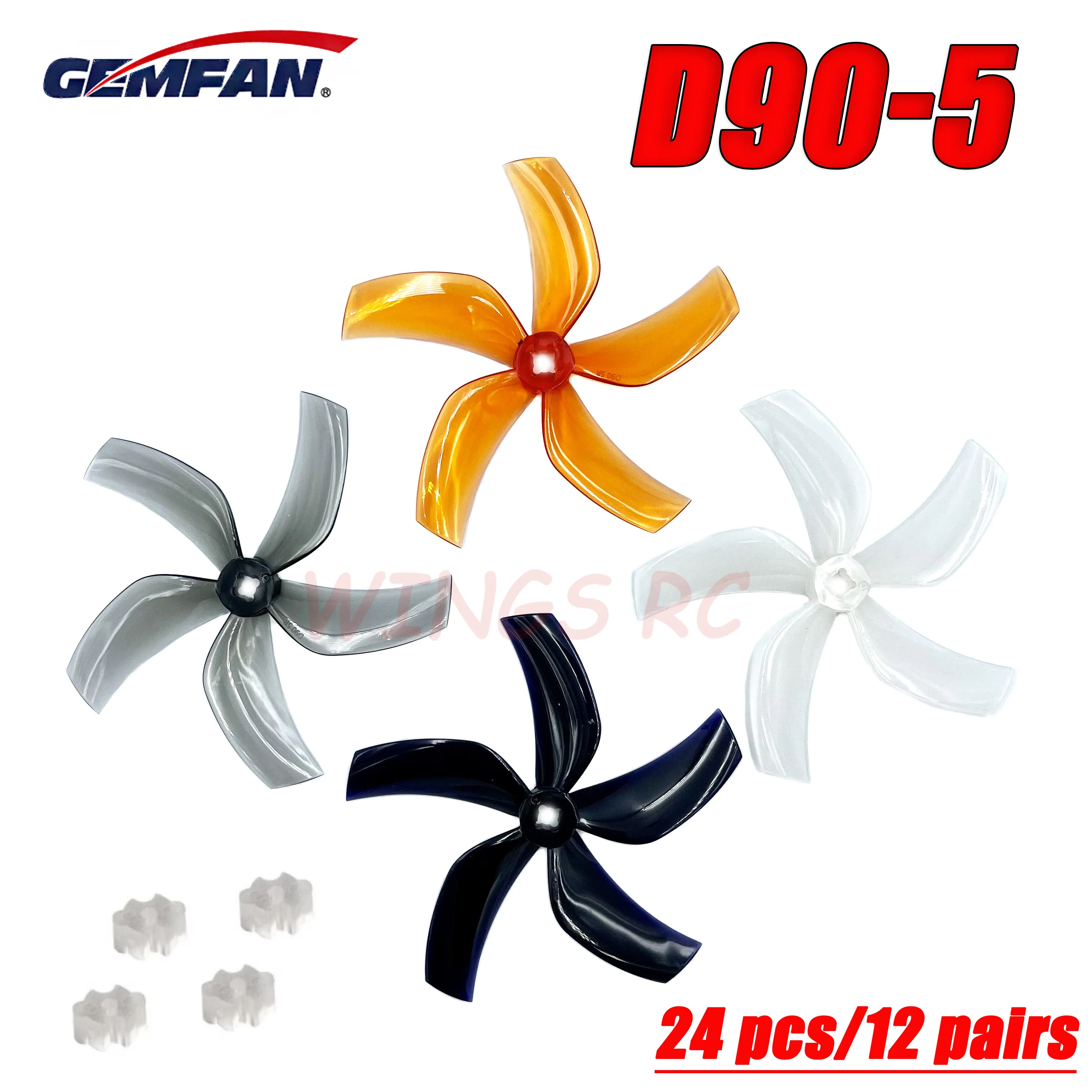 24pcs-12pairs-Gemfan-D90-Ducted-90mm-5-5-Blade-3-5inch-FPV-Propeller ...