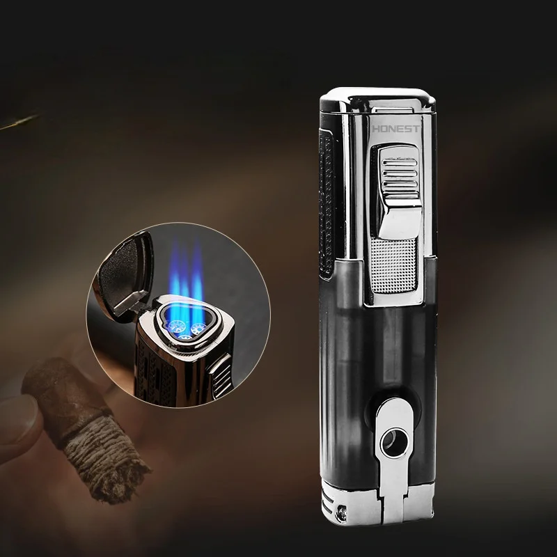 Metal-Inflatable-Three-Straight-High-Firepower-Cigar-Lighter-High-end ...