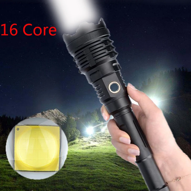 The-Most-Brightest-16-Core-XHP160-2-Led-Flashlight-Power-Bank-10000mah ...