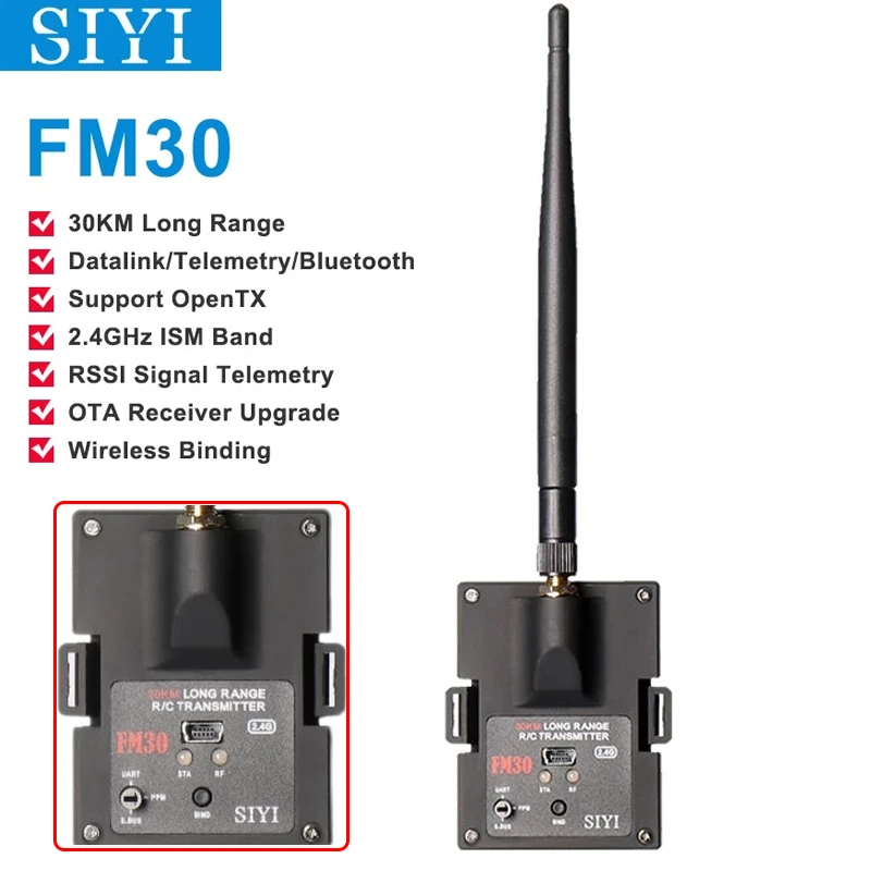 SIYI FM30 2.4GHZ 원격 측정 블루투스 장거리 송신기 모듈, UART SBUS PPM 입력, RC용 FR/FR 미니 ...